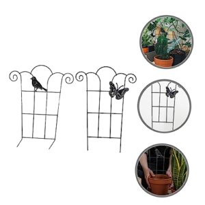 YARNOW 6 Pcs Plant Climbing Support Frame Creative Mountain Turtle Flower Pot Bracket Climbing Rattan Frame Metal Iron Fixing Rod 2pcs Rose Trellises Indoor Plant Shelf Flower Support