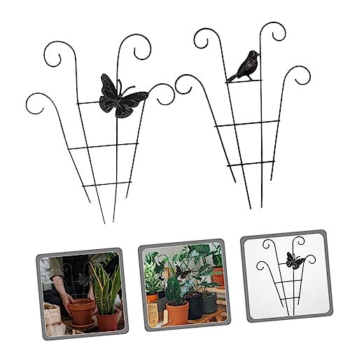 YARNOW 4 Pcs Indoor Plant Rose Plant Decor Plants Garden Pot Trellis Plant Support Stake Plants Ladder Trellis Rack for Garden Decorative Plant Trellis Plant Climbing Rack Fixed Rod Iron