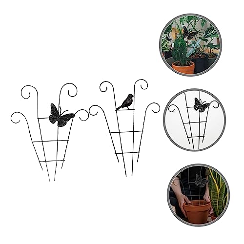 YARNOW 4 Pcs Indoor Plant Rose Plant Decor Plants Garden Pot Trellis Plant Support Stake Plants Ladder Trellis Rack for Garden Decorative Plant Trellis Plant Climbing Rack Fixed Rod Iron