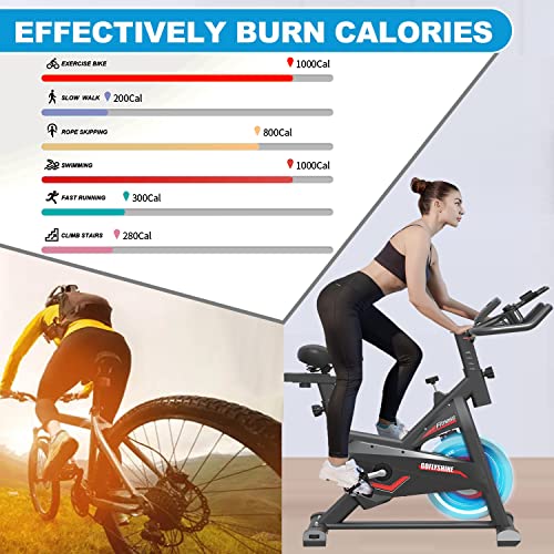 GOFLYSHINE Exercise Bikes/Magnetic Resistance Exercise Bike for Home Indoor Cycling Bike for Home Cardio Gym,Workout Bike with Saddle Cover, Ipad Mount & LCD Monitor,Silent Belt Drive