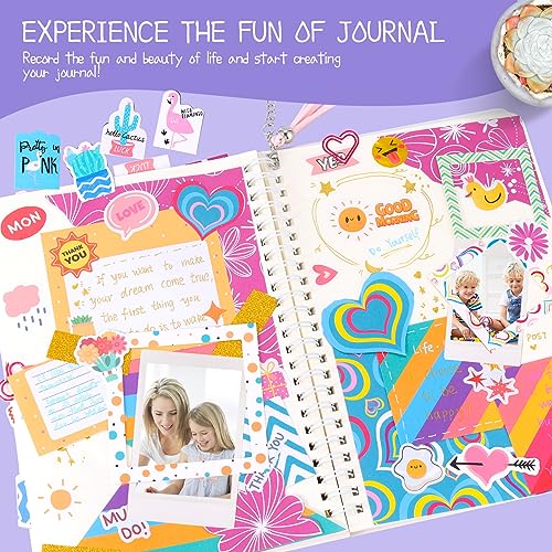 Esnowlee DIY Journal Kit for Teenage Girls Scrapbook & Diary Supplies Set Gift for 8-14 Year Old Girl Birthday Gifts Ideas for Teen Age Girls