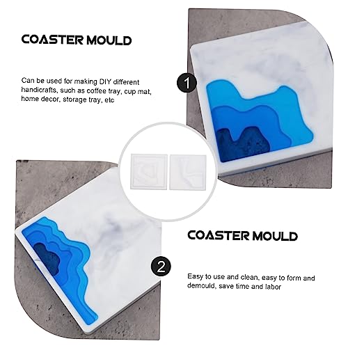 LIGHTAOTAO 2pcs Coaster Mold Round Silicone Molds Drink Tray Jewelry Tray Island Patterned Coaster Moulds Silicone Molds for Resin Agate Craft Molds Resin Mould Cup Mat Casting Molds DIY Mold