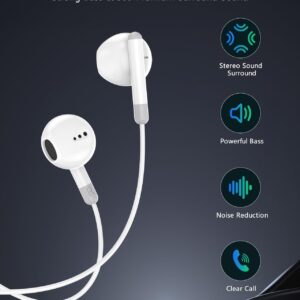 Oceovc iPhone Wired Earbuds with Lighting Connector [No Bluetooth Required/MFi Certified] Built-in Microphone & Volume Control Earphones- iPhone Headphones Compatible with iPhone 14/13/12/SE/11/X/XS