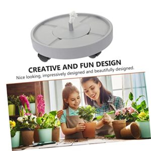 SECFOU Flower Pot Bracket Wheel Dolly Heavy Duty Dolly Round Planter Wheeled Potted Plant Stand Heavy Duty Plant Stand Rolling Plant Caddy Succulent Pot Tray Movable Planter Stand Grey