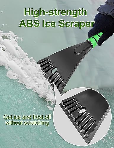 SEAAES 3 Pack Car Snow Scraper and Brush, 27 Inch Snow Brush for Car Window, Detachable Ice Scraper with Foam Grip for Windshield SUV Truck