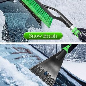 SEAAES 3 Pack Car Snow Scraper and Brush, 27 Inch Snow Brush for Car Window, Detachable Ice Scraper with Foam Grip for Windshield SUV Truck