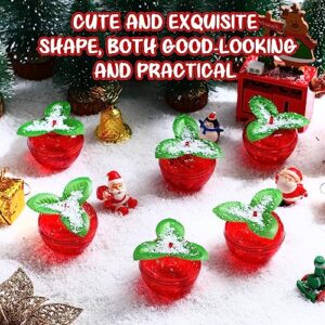 Leinuosen 80 Pack Red Apple Container 2 Inch Mini Apple Shaped Container Plastic Candy Jars Filled Apple Decorations Apple Candy Toy Gift for Teacher Fall Christmas Birthday Wedding Party Favors