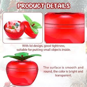 Leinuosen 80 Pack Red Apple Container 2 Inch Mini Apple Shaped Container Plastic Candy Jars Filled Apple Decorations Apple Candy Toy Gift for Teacher Fall Christmas Birthday Wedding Party Favors