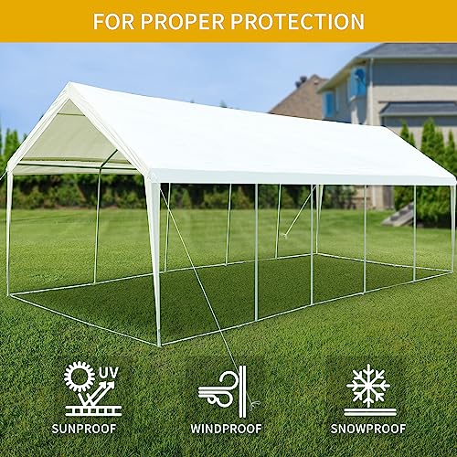 DWVO 16x32 ft Outdoor Heavy Duty Party Tent Wedding Event Shelters Upgraded Galvanized Canopy with Large White Roof, Removable Sidewalls & Storage Bags