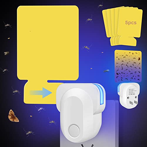 Electric Flying Insect Trap,UV Light Mosquito Trap Gnat Killer Indoor Night Light Plug in Bug Catcher Fruit Fly Traps 2023 Latest Upgrade Flying Insect Trap Plug in Gnat Traps for House Indoor 1 Pack