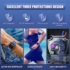 Military Smart Watch, 1.95''HD Waterproof Smart Watches for Men with Bluetooth Call (Answer/Dial Calls), 133 Sports Modes Rugged Outdoor Tactical Fitness Tracker Smart Watch for Android iPhone