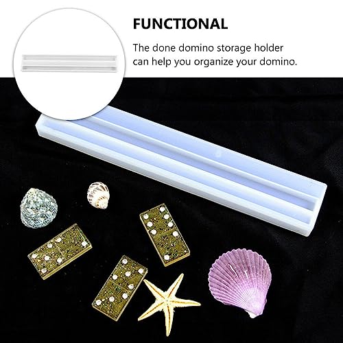 EXCEART Resin Molds Resin Molds 2Pcs Crystal Epoxy Domino Bracket Silicone Mold Domino Holder Resin Molds Hand Mold Crystal Domino Stand Mold for DIY Domino Storage Tray