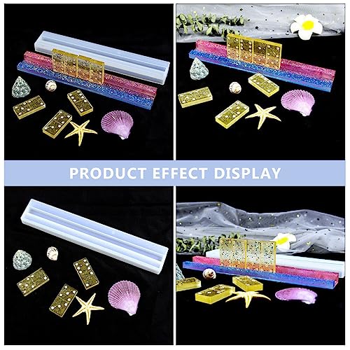 EXCEART Resin Molds Resin Molds 2Pcs Crystal Epoxy Domino Bracket Silicone Mold Domino Holder Resin Molds Hand Mold Crystal Domino Stand Mold for DIY Domino Storage Tray