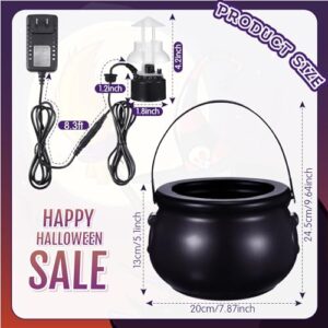 Libima Halloween Cauldron Mister 12 LED Fogger Mist Maker Witches Cauldron Witch Jar Atomizer Lamp Punch Bowl Candy Fire Flame Bucket Fogger Misting Cauldron Halloween Home Outdoor Party Decorations