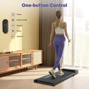 Rellysport Under Desk Treadmill, Walking Pad for Home/Office, Portable Walking Treadmill 2.25HP, Walking Jogging Machine with 265 lbs Weight Capacity Remote Control LED Display