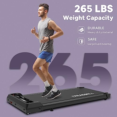 Rellysport Under Desk Treadmill, Walking Pad for Home/Office, Portable Walking Treadmill 2.25HP, Walking Jogging Machine with 265 lbs Weight Capacity Remote Control LED Display