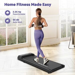 Rellysport Under Desk Treadmill, Walking Pad for Home/Office, Portable Walking Treadmill 2.25HP, Walking Jogging Machine with 265 lbs Weight Capacity Remote Control LED Display