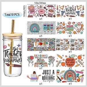 Glass Cup Wrap Transfers Stickers for 12oz 16oz Glass Cups 10 Sheets Mama Boss UV DTF Cup Wrap Transfer Cup Stickers Decals Waterproof Rub on Transfers Mug Stickers Decals for Crafting DIY