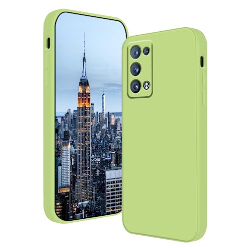 Tiwinxing Compatible with Oppo Reno 6 Pro 5G Case Shockproof Ultra Slim Oppo Reno 6 Pro 5G Case for Women Men Silicone Liquid Soft Anti-Scratch Protective Case (Green)