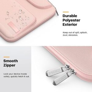 MoKo 12.9 Inch Laptop Sleeve Case Fits iPad Pro 12.9 M2 2022/2021/2020, Galaxy Tab S9+ 12.4 2023, Surface Laptop Go 12.4, Waterproof Polyester Bag with Double Pockets, Retractable Handle, Pink