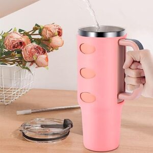 ZLSPTK Stanley Cup Accessories Cup Holder Silicone Boot for Stanley 40 oz Tumbler with Handle Pink Silicone Sleeve for Stanley simple modern 40oz Tumbler Protective Water Bottle Full Body Bottom Cover