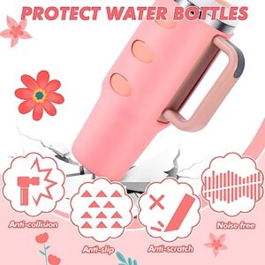 ZLSPTK Stanley Cup Accessories Cup Holder Silicone Boot for Stanley 40 oz Tumbler with Handle Pink Silicone Sleeve for Stanley simple modern 40oz Tumbler Protective Water Bottle Full Body Bottom Cover