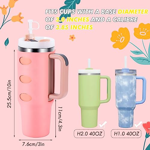 ZLSPTK Stanley Cup Accessories Cup Holder Silicone Boot for Stanley 40 oz Tumbler with Handle Pink Silicone Sleeve for Stanley simple modern 40oz Tumbler Protective Water Bottle Full Body Bottom Cover