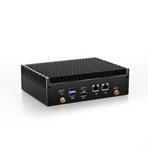 Mini PC Fanless，Intel 12th Core i7-1255U,10cores 12Threads, Slient Mini Desktop Computer 16G DDR4 1TB NVME SSD WiFi 6 BT 5.0, Dual 2.5G Ethernet,Build in Thunderbolt 4 and 4x4K Output