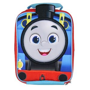 ai accessory innovations thomas the train kids lunch box 3d engine insulated lunch bag tote for hot and cold food, drinks, and snacks