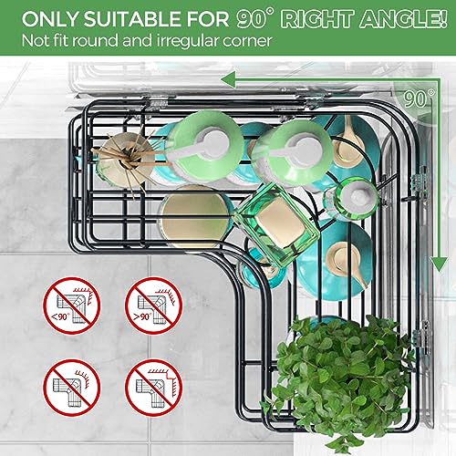 3Free Corner Shower Caddy, 4 Pack Strong Adhesive Shower Organizer with Soap Holder and 12 Hooks No Drilling Shower Shelves, Rustproof SUS304 Stainless Steel Bathroom Shower Shelf for Inside Shower