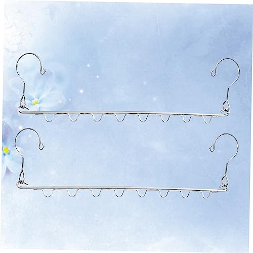 GARVALON Clip Hangers 2pcs Clothes Hangers Clothes Drying Rack Storage Hanger Hook up Storage Artifact Show Off Fold Drying Rack Storage Rack Clip Hooks