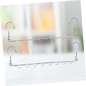 GARVALON Clip Hangers 2pcs Clothes Hangers Clothes Drying Rack Storage Hanger Hook up Storage Artifact Show Off Fold Drying Rack Storage Rack Clip Hooks