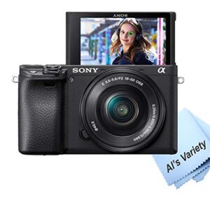 Sony a6400 Mirrorless Camera with 16-50mm Lens + 64GB Memory + Case+ Steady Grip Pod + Tripod+ Software Pack + More -Accessory Bundle