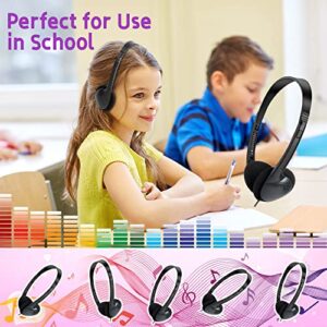 TJZXGUI Kids Headphones Bulk 5 Pack for School Students Children Teen Boys Girls, Wholesale Bulk Headphones for Classroom Earphones (Black)