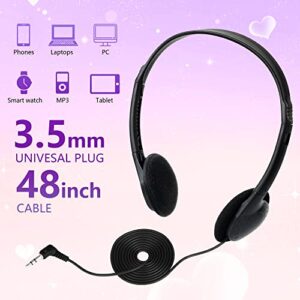 TJZXGUI Kids Headphones Bulk 5 Pack for School Students Children Teen Boys Girls, Wholesale Bulk Headphones for Classroom Earphones (Black)