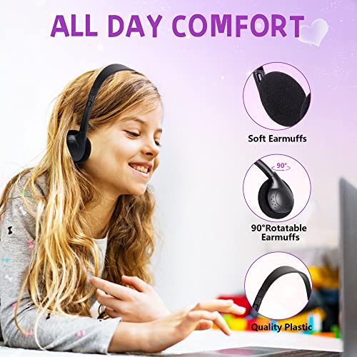 TJZXGUI Kids Headphones Bulk 5 Pack for School Students Children Teen Boys Girls, Wholesale Bulk Headphones for Classroom Earphones (Black)