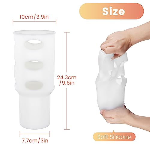 OUTXE Silicone Boot for 40oz Stanley Quencher, Water Bottle Boot Sleeve for Stanley Cup H2.0 Tumbler, Stanley Bottom Protector Accessories, Clear Translucent