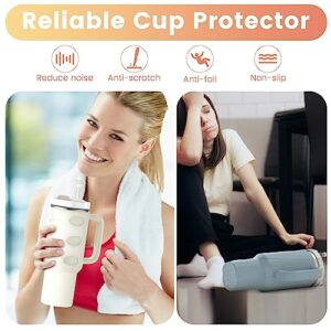 OUTXE Silicone Boot for 40oz Stanley Quencher, Water Bottle Boot Sleeve for Stanley Cup H2.0 Tumbler, Stanley Bottom Protector Accessories, Clear Translucent