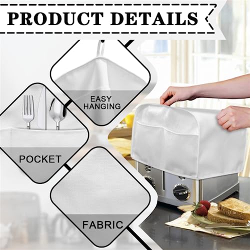 HUISEFOR Daisy Strawberry Toaster Dust Cover with Pockets Compatible with 4 Slice Toaster, Fashion Bread Maker Toaster Accessories Kitchen Decorations Anti Stains Fingerprints