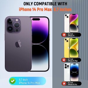 Oneagle Magnetic for iPhone 14 Pro Max Case Clear, [Compatible with Magsafe][30X Anti-Yellow][Built-in Lens Protector][Metal Lens Frame],14 Pro Max Phone Case with 2 Screen Protectors(Black)