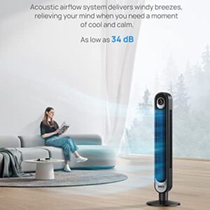 Dreo Smart Tower Fan Voice Control, 120° Oscillating Fan Works with Alexa/Google/App/Remote, 42 Inch, 25dB Quiet DC Bladeless Fan & Tower Fan 42 Inch, Cruiser Pro T1 Quiet Oscillating Bladeless Fan