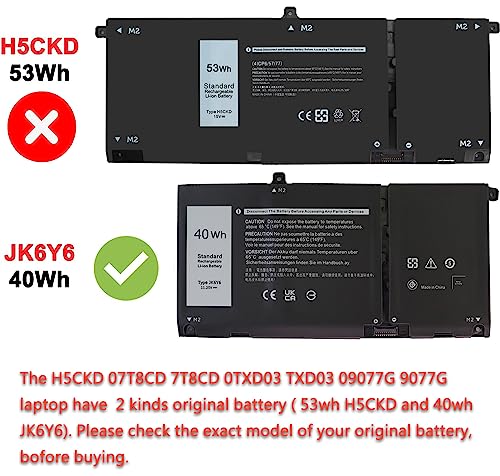 Bovekeey JK6Y6 Battery 40Wh 11.25V for Dell Latitude 3410 3510, Vostro 5300 5401 5501, Inspiron 5300 5401 5402 5408 5409 5508 5400 5406 7405 7300 7500 2-in-1 Silver Series H5CKD 0C5KG6 0CF5RH