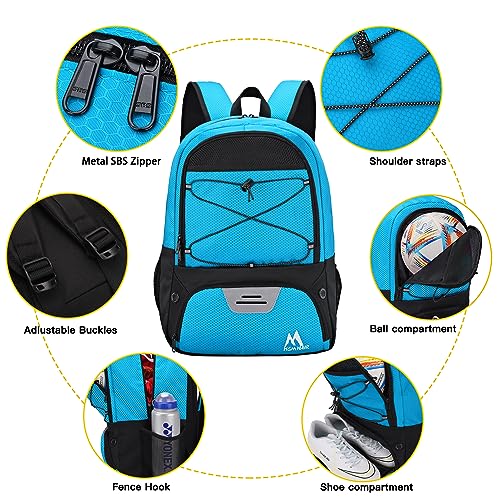 Hsmihair Soccer Bag-Soccer Backpack & Backpack for & Football Volleyball & Basketball,with Ball Compartment and Separate Cleat Training Package