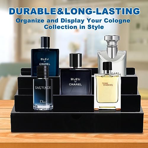 Acrylic Cologne Organizer for Men, Perfume Display Shelf,Perfume Stand with Drawer for Mens Room Essentials,Watch,Accessories, Mens Organizer Station for Dresser,Beside,Night Stand,Best Gifts For Men