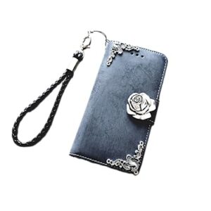 Gothic Floral Rose phone leather wallet removable case for iPhone X XS XR 11 12 13 14 Pro Max Samsung S23 S22 S21 S20 Ultra Note 20 10 Plus Mn1281