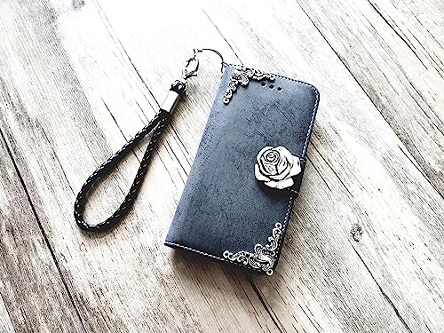 Gothic Floral Rose phone leather wallet removable case for iPhone X XS XR 11 12 13 14 Pro Max Samsung S23 S22 S21 S20 Ultra Note 20 10 Plus Mn1281