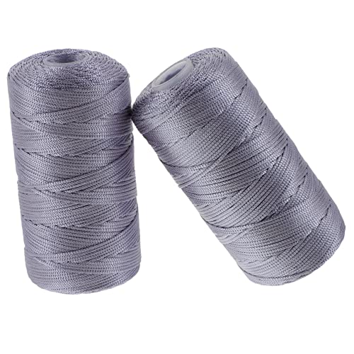 DIY Knitting Yarn 2 Rolls Thin Ice Silk Thread Crocheting Yarn Crafts Yarn for Crocheting Hand Knitting Yarn Professional Yarn Weaving Nylon Yarn Hollow Braided Rope Body Line