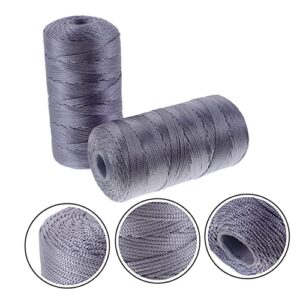 DIY Knitting Yarn 2 Rolls Thin Ice Silk Thread Crocheting Yarn Crafts Yarn for Crocheting Hand Knitting Yarn Professional Yarn Weaving Nylon Yarn Hollow Braided Rope Body Line