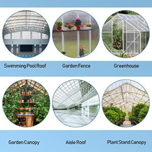 (Pack of 6) 24" x 48" 8mm Clear Twin Wall Polycarbonate Panels, Cold-Flexible, Clear, Strong Impact and Shatterproof - All-Weather Outdoor Garden and Greenhouse Covering…