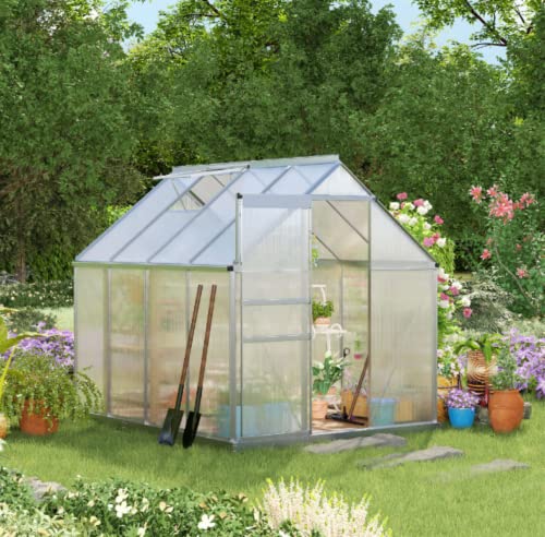 (Pack of 6) 24" x 48" 8mm Clear Twin Wall Polycarbonate Panels, Cold-Flexible, Clear, Strong Impact and Shatterproof - All-Weather Outdoor Garden and Greenhouse Covering…